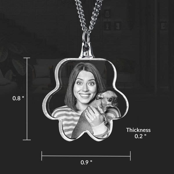 Custom 2D Cat or Dog Paw Pendant With Engraving