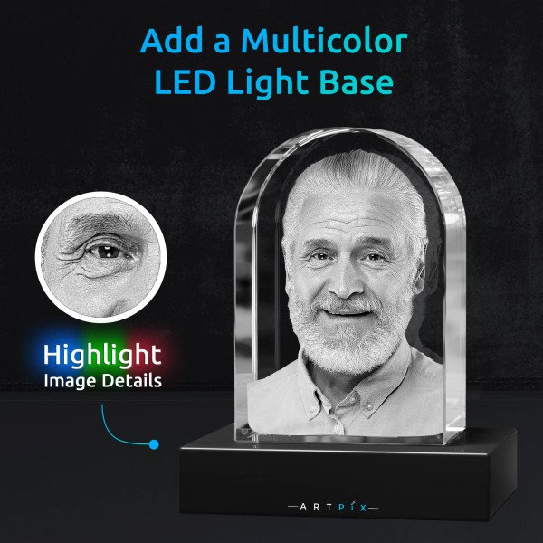 3D Portrait Glass Tombstone - Memorial Keepsake of Loved Ones