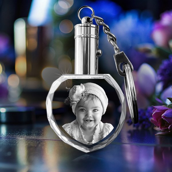 2D Heart-Shaped Photo Keychain - Custom 2D Keyring