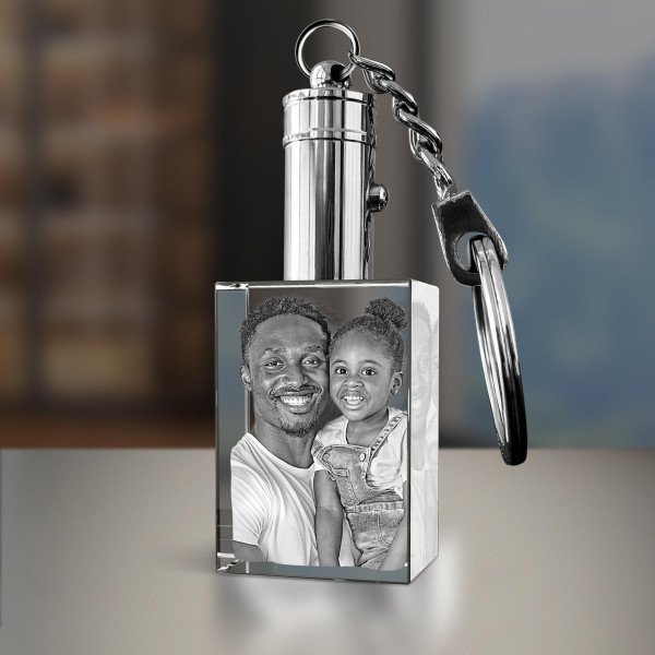 Custom Rectangle Photo Keychain - 3D Picture Keyring