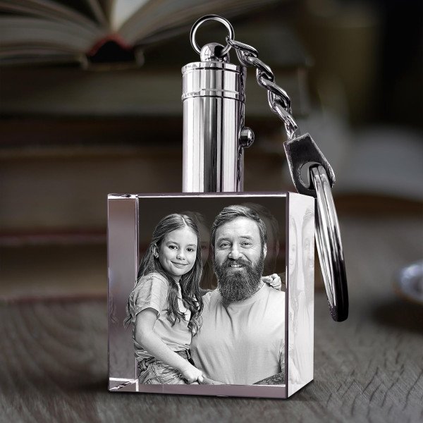 Square Photo Keychain | Custom 3D Picture Keyring Crystal