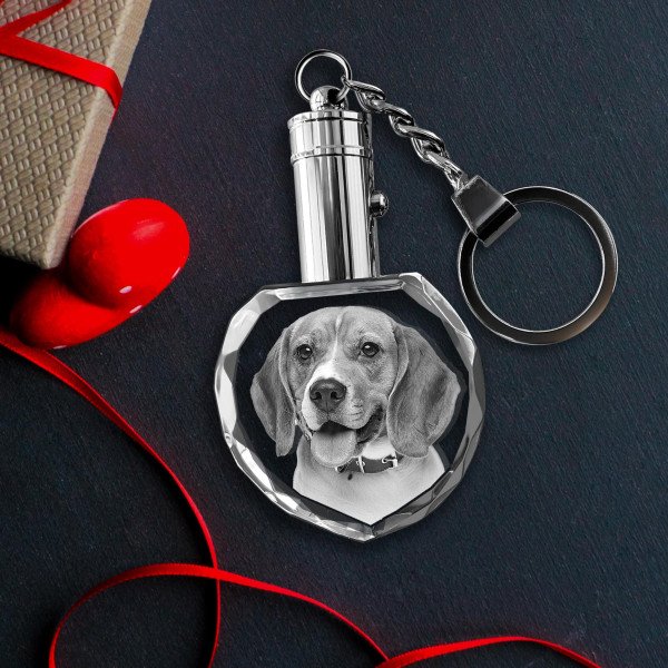 2D Heart-Shaped Photo Keychain - Custom 2D Keyring