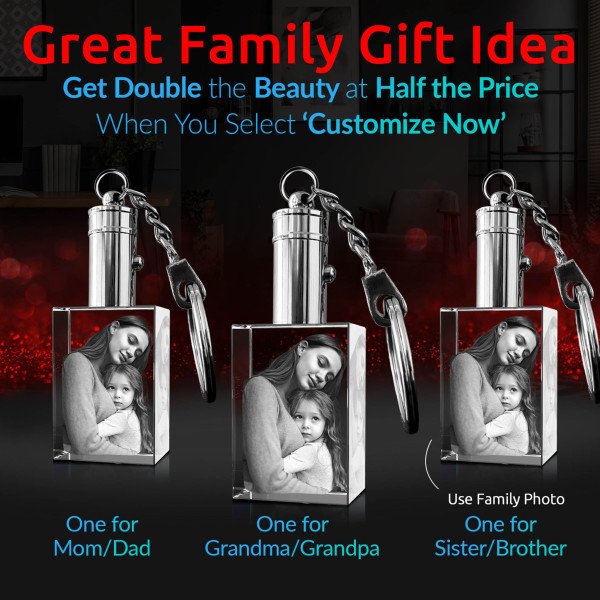 Custom Rectangle Photo Keychain - 3D Picture Keyring