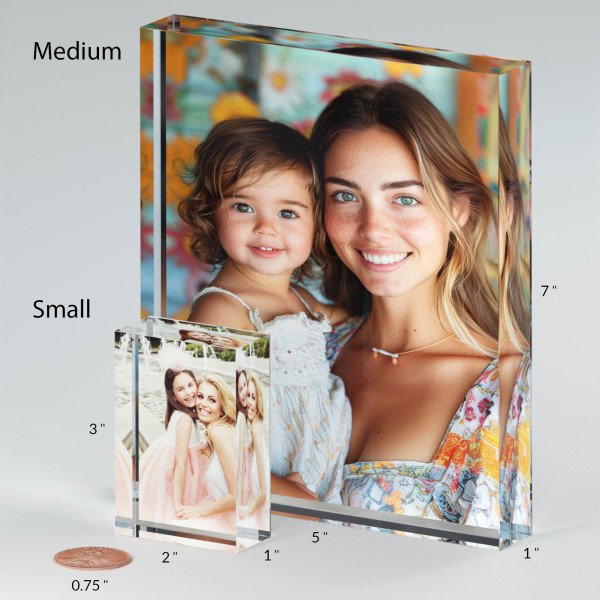 8x10 3D Acrylic Rectangle Photo Block with Your Custom Image