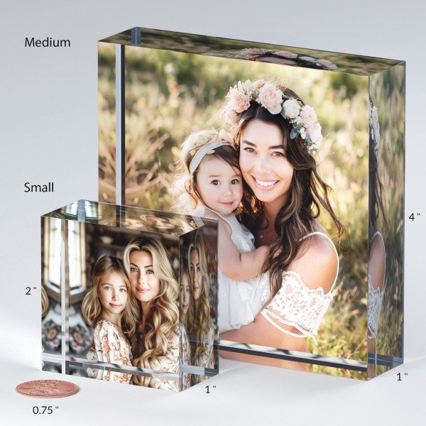4x4 3D Square Acrylic Photo Block with Your Custom Image