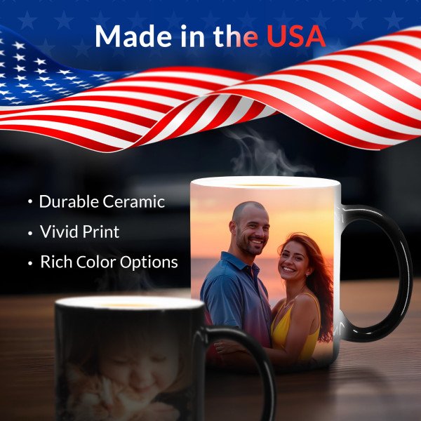 Custom Magic Mug - Glossy Black Personalized Magic Photo Mug
