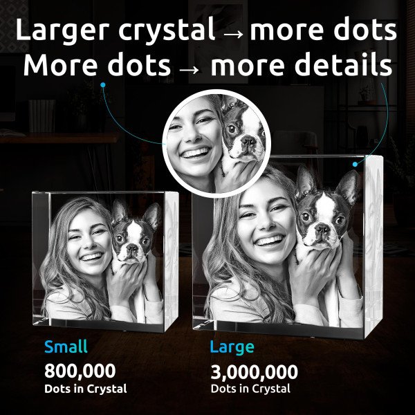 Square 3D Photo Crystal - Picture Etched in Glass - Buy in the UK