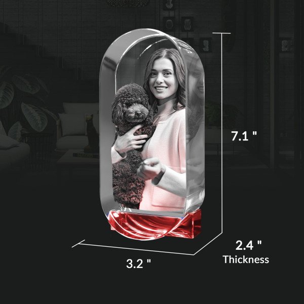 Capsule-Shape Keepsake (Red color) with Your Engraved Photo