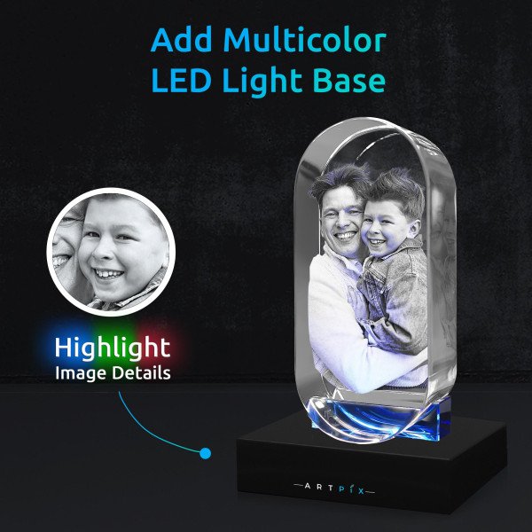 Capsule-Shape Keepsake (Blue color) with Your Engraved Photo