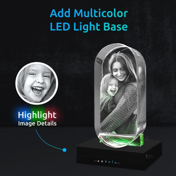 Capsule-Shape Keepsake (Green color) with Your Engraved Photo