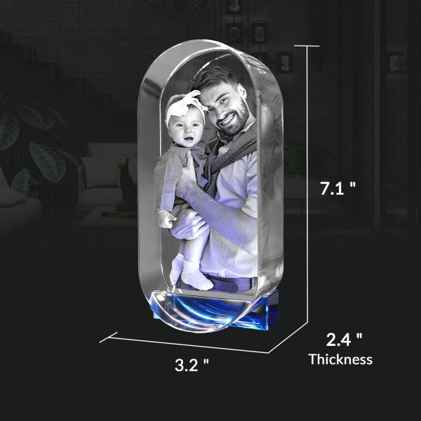 Capsule-Shape Keepsake (Blue color) with Your Engraved Photo