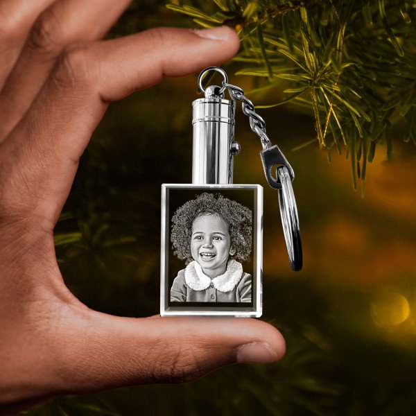 Custom Keychains: Rectangle 2D Photo Crystals | ArtPix 3D - Canada