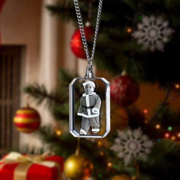 Custom Picture Necklace: 2D Photo Rectangle Pendant | ArtPix 3D - Canada